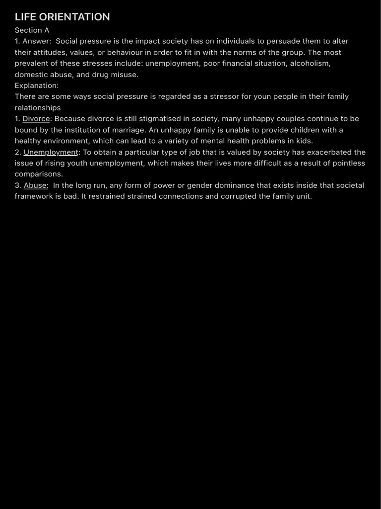 Life Orientation | PDF