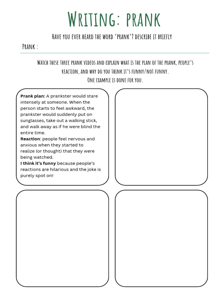 Understanding Pranks and Reactions | PDF