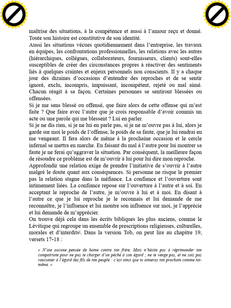Leadership Et Confiance Jouer Collectif Parler Vrai Être Humain - 152 | PDF