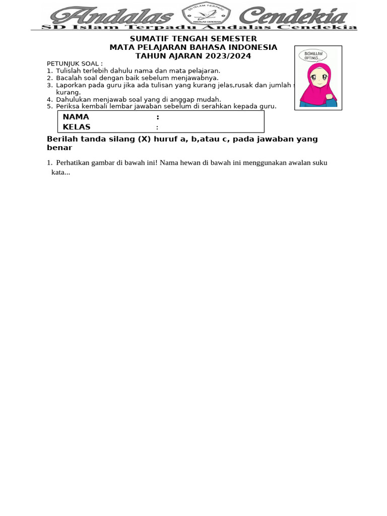 Sumatif bab 6 B.INDONESIA SEM 2 | PDF