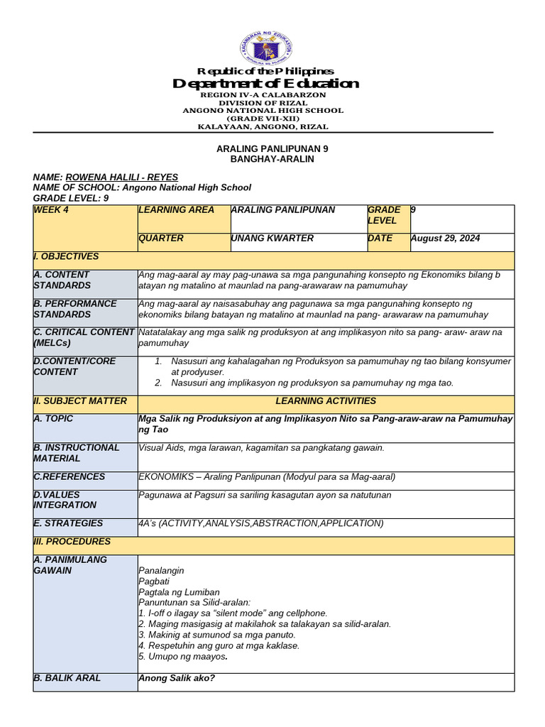 2023 2024 DLL AP9 Quarter 1 MELC 4 Part 2 | PDF