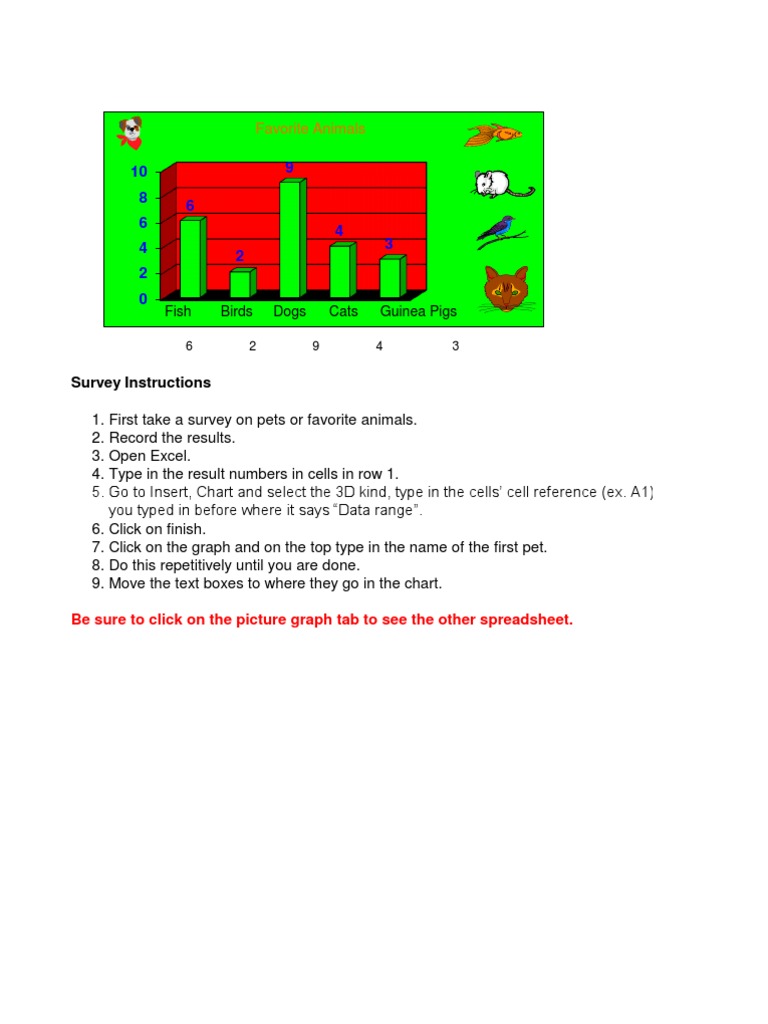 Favorite Animals: Survey Instructions | PDF | Teaching Methods & Materials