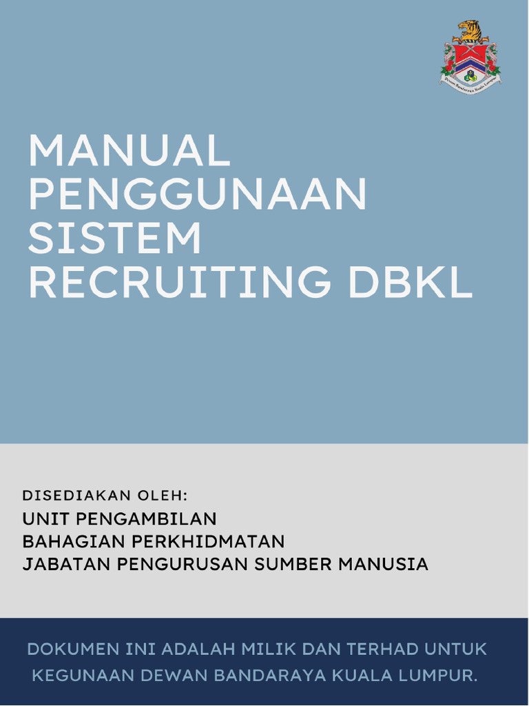 Manual Penggunaan Sistem Recruiting DBKL 2023 | PDF