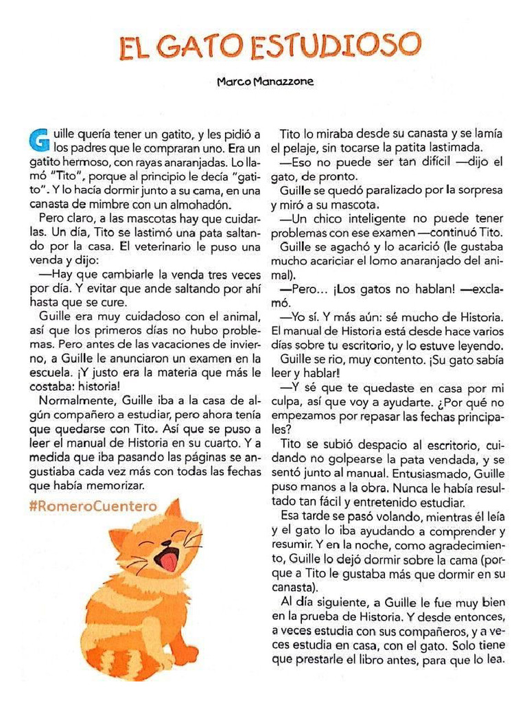 Material - CUENTOS CORTOS CON GATOS | PDF