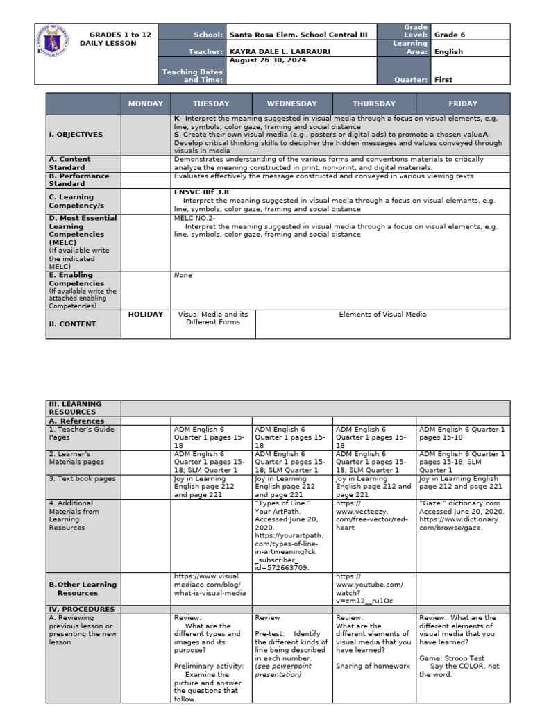English Q1 Week5 | PDF