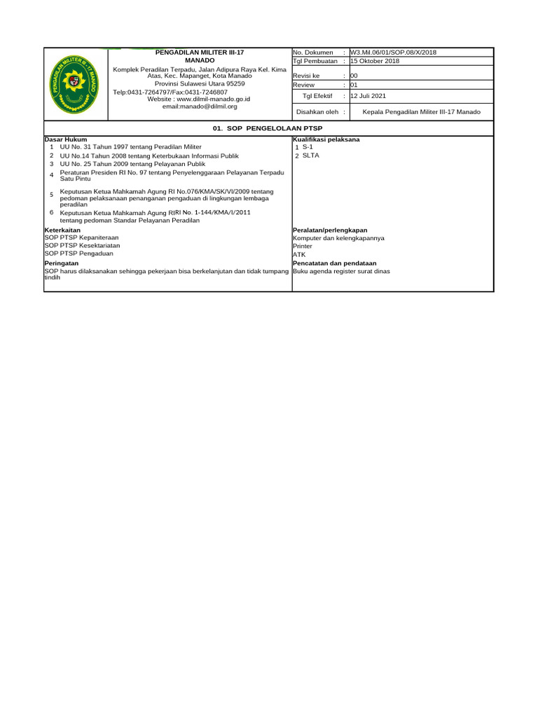 Revisi Sop 2021 | PDF