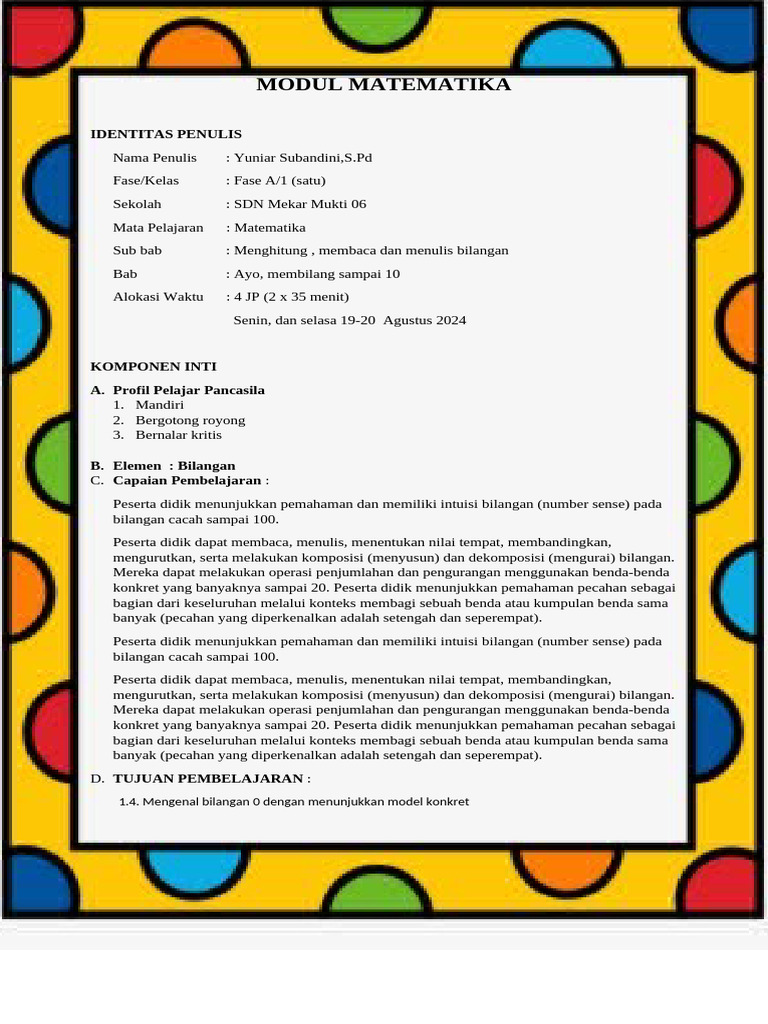 MODUL MATEMATIKA TP.3 | PDF