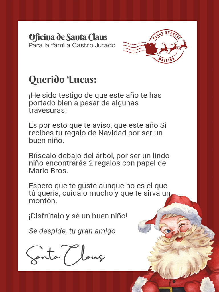 Documento A4 Carta de Santa Ilustrado Rojo | PDF