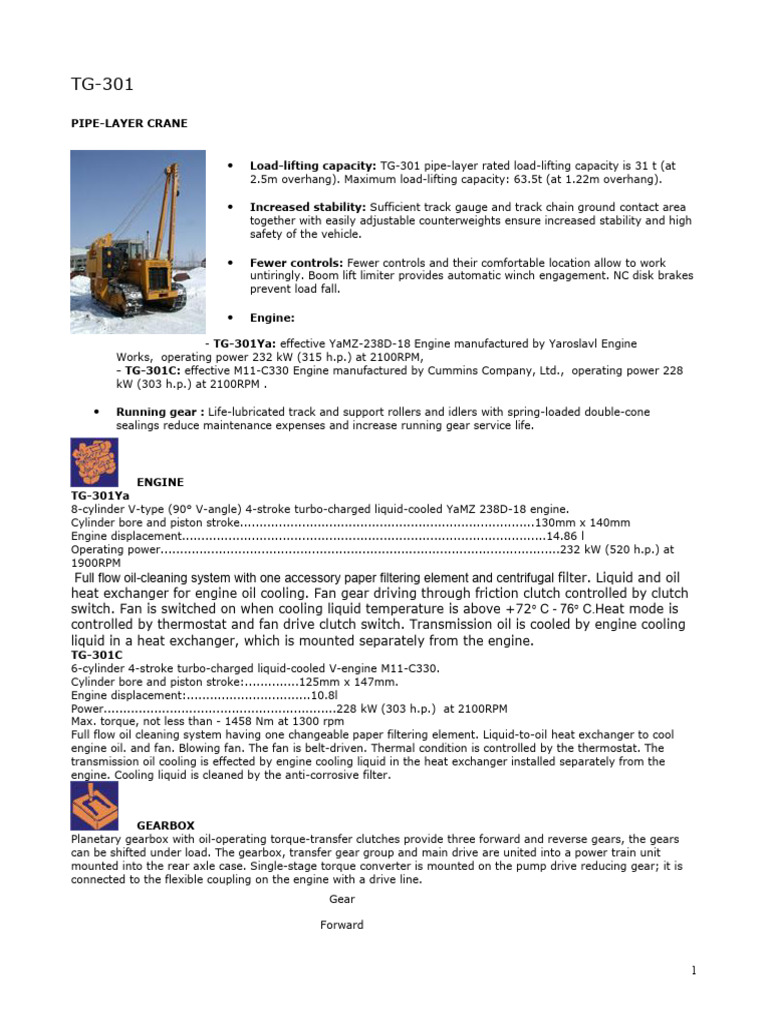 Promtractor TG 301-Data Sheet | PDF