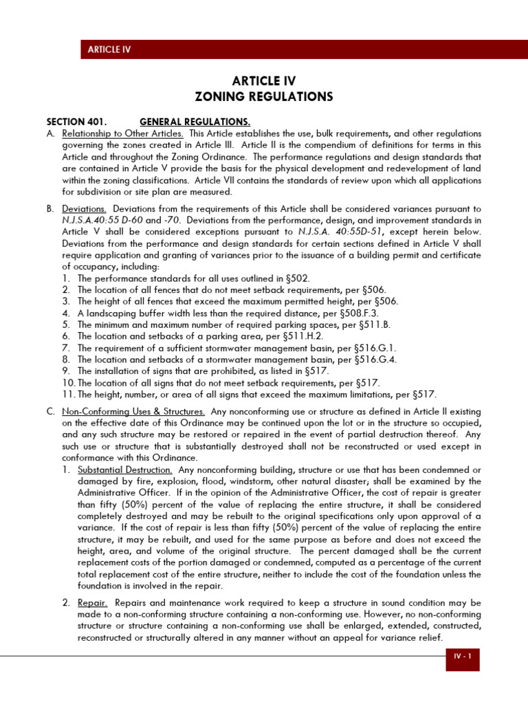 ARTICLE IV. Zoning Regulations 11.23.2022 - 202301261124082685 | PDF ...