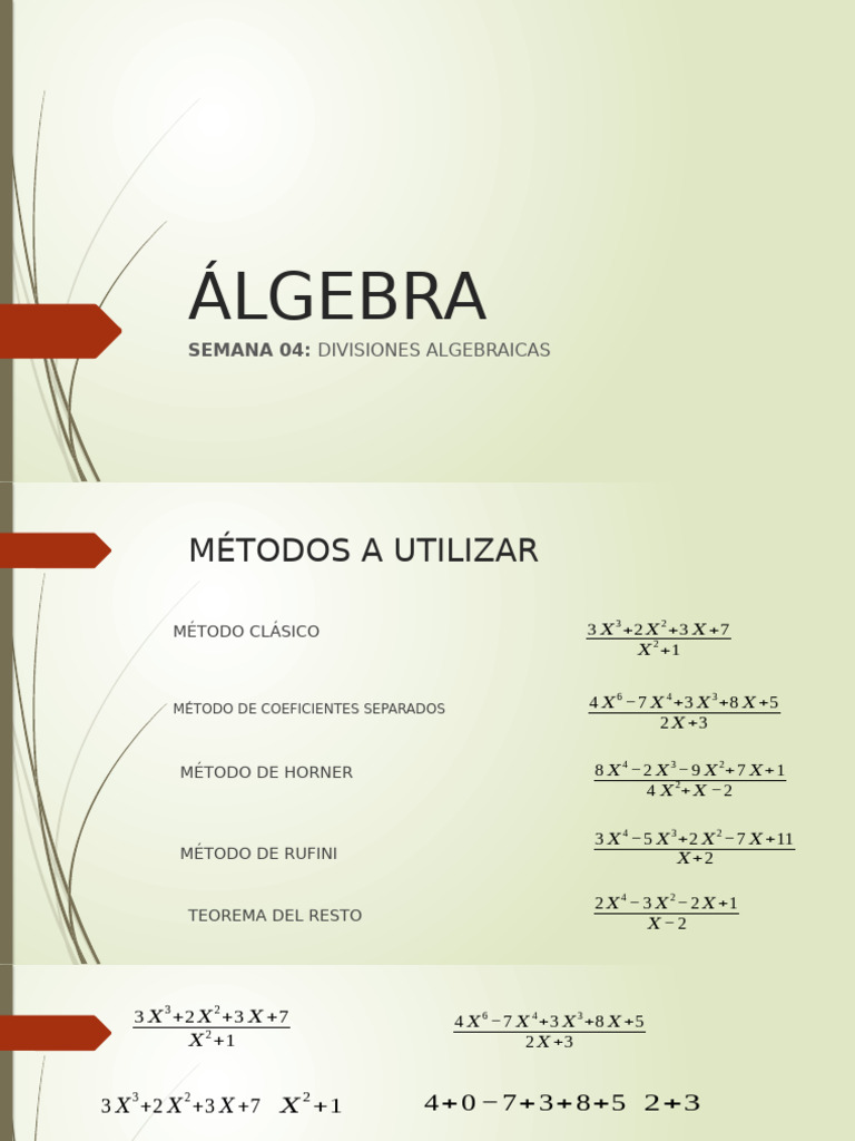 Semana 04 - Álgebra | PDF