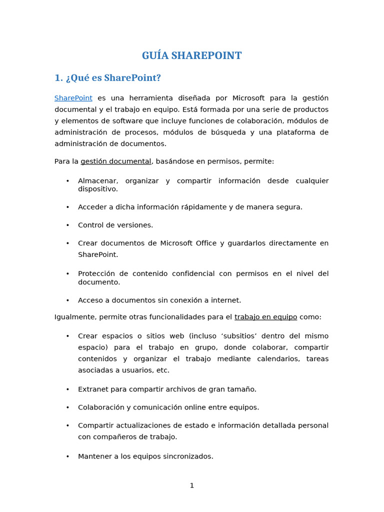 Guia Basica SharePoint PDF | PDF