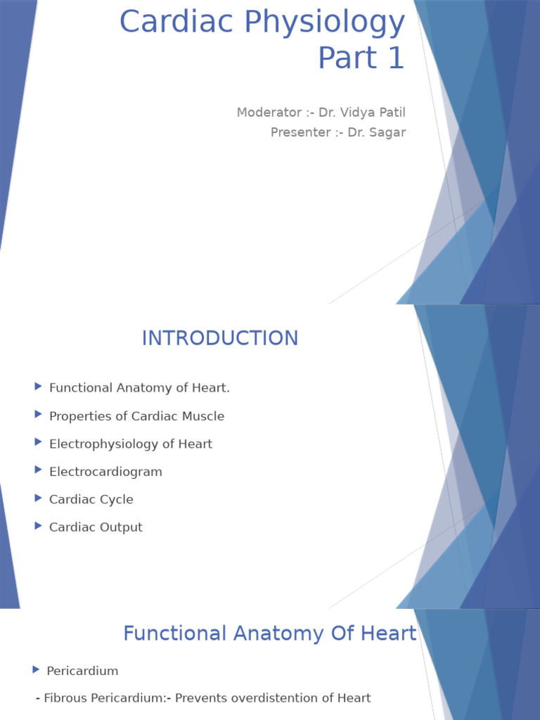 Cardiac Physiology Part 1 | PDF