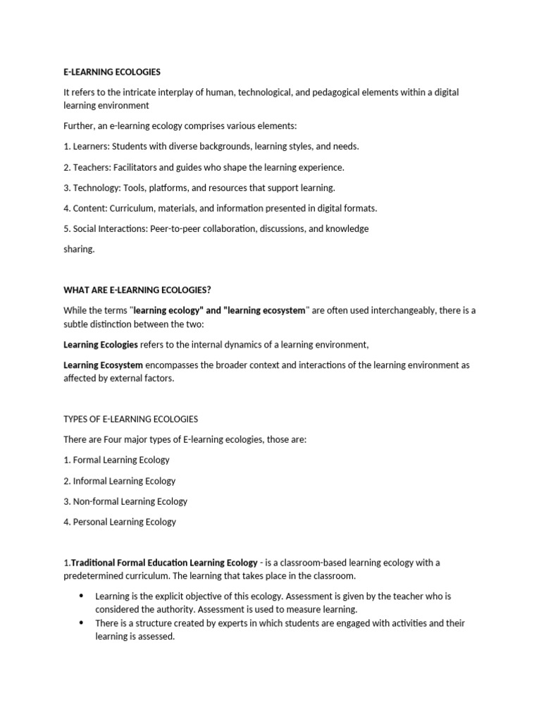 E-LEARNING ECOLOGIES | PDF