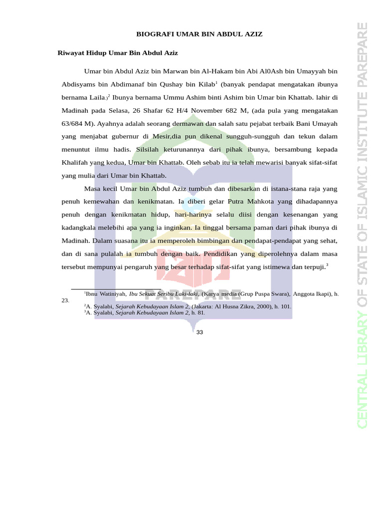 UMAR BIN ABDUL AZIZ | PDF