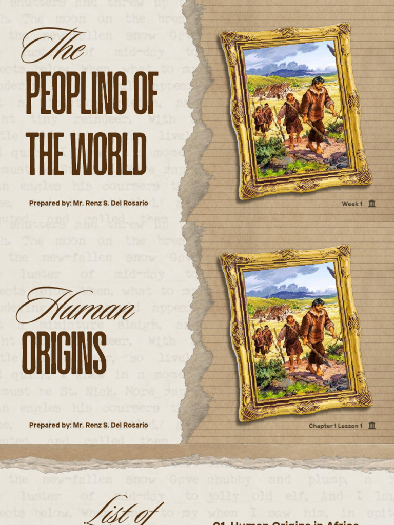 1. Chapter 1 Lesson 1 The Peopling of the World | PDF