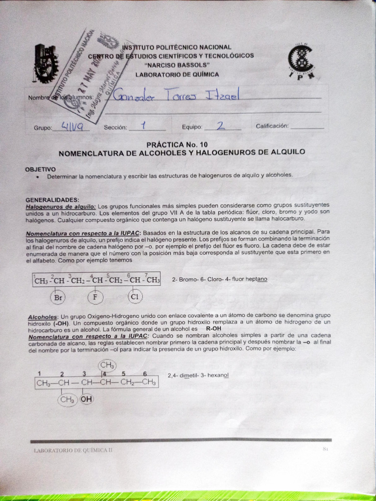 Practica 10 Química Ii Pdf