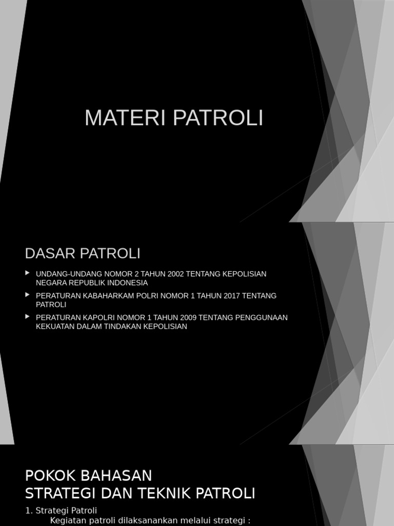 Materi Strategi Dan Teknik Patroli | PDF