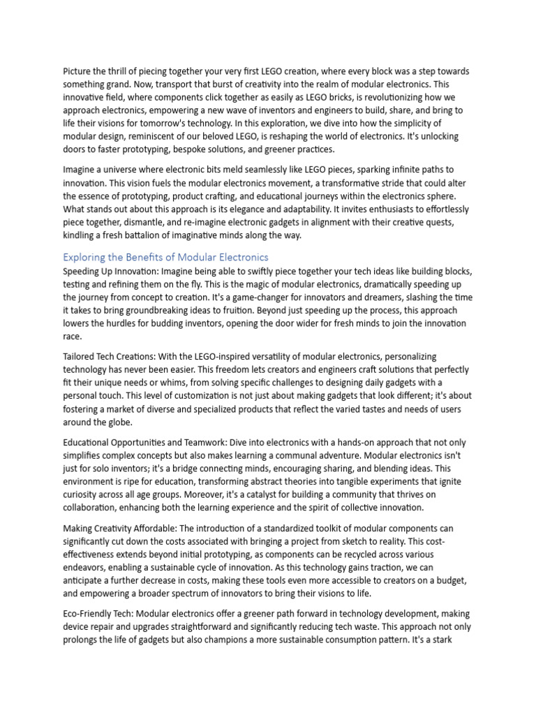 Modular Electronics Rewrite MyGPT | PDF | Internet Of Things | Modularity