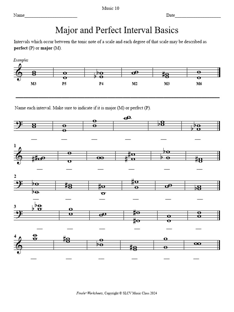 Grade 10 Perfect and Major Intervals | PDF | Interval (Music) | Musical ...