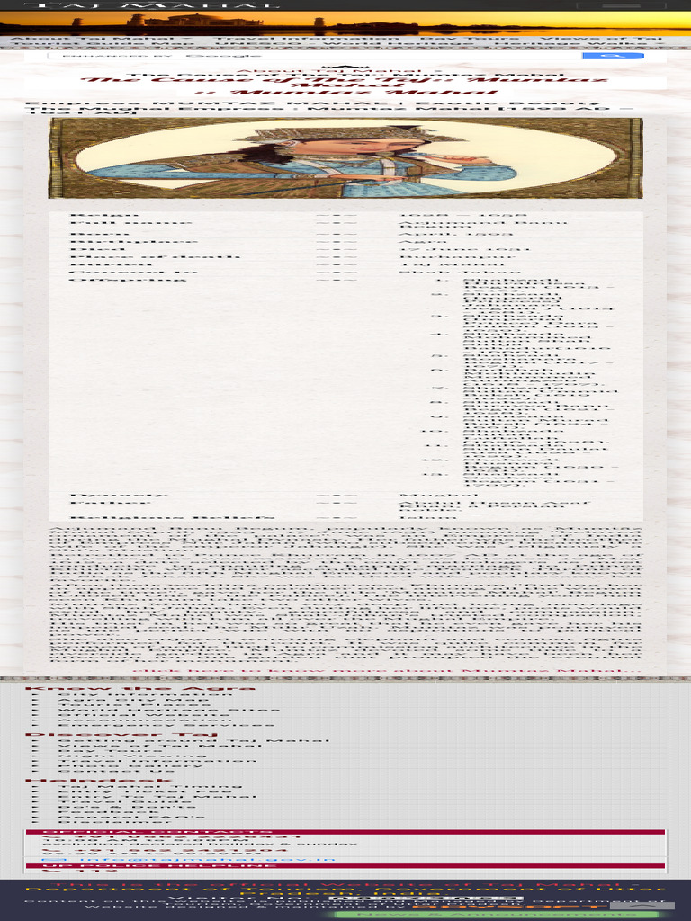 The Cause of The Taj Mumtaz Mahal | PDF