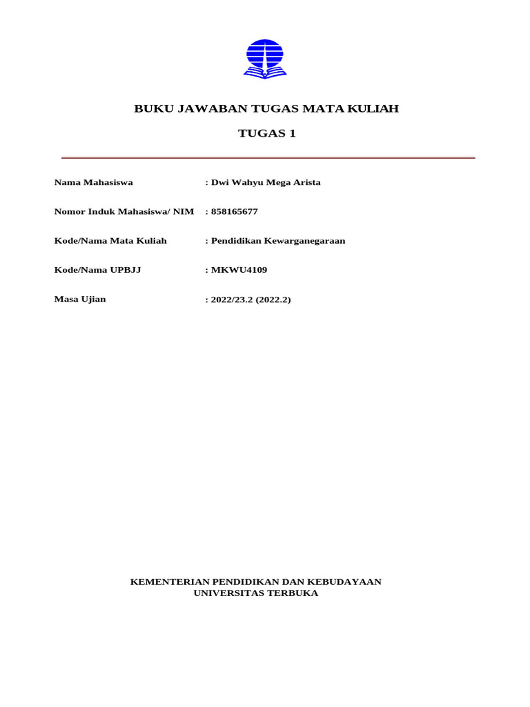 TMK - 2 - MKWU4109 - PENDIDIKAN KEWARGANEGARAAN - DWI WAHYU MEGA ARISTA ...