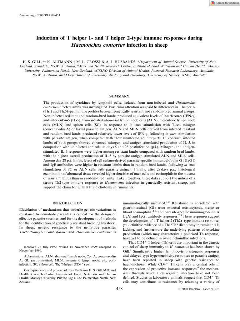 Immunology - 2001 - Gill - Induction of T Helper 1 and T Helper 2 Type ...