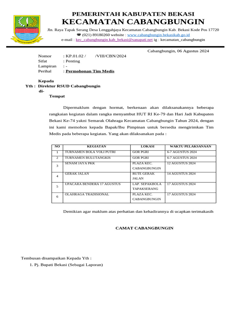PERMOHONAN TIM MEDIS RSUD | PDF PERMOHONAN TIM MEDIS RSUD | PDF