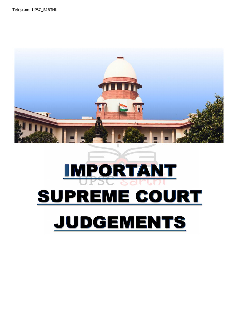Key Supreme Court Judgements Summary | PDF | Justice | Law