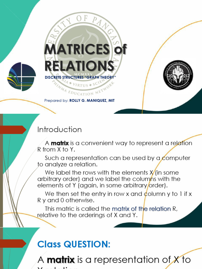 11 Matrices of Relations | PDF
