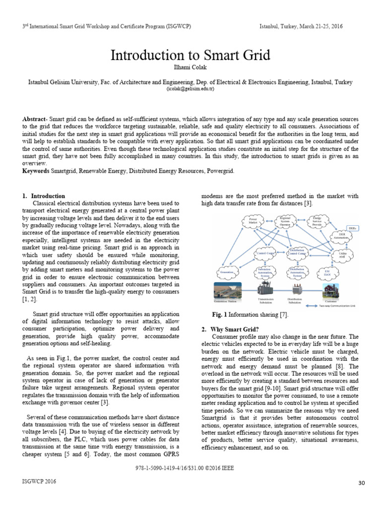 Introduction To Smart Grid | PDF