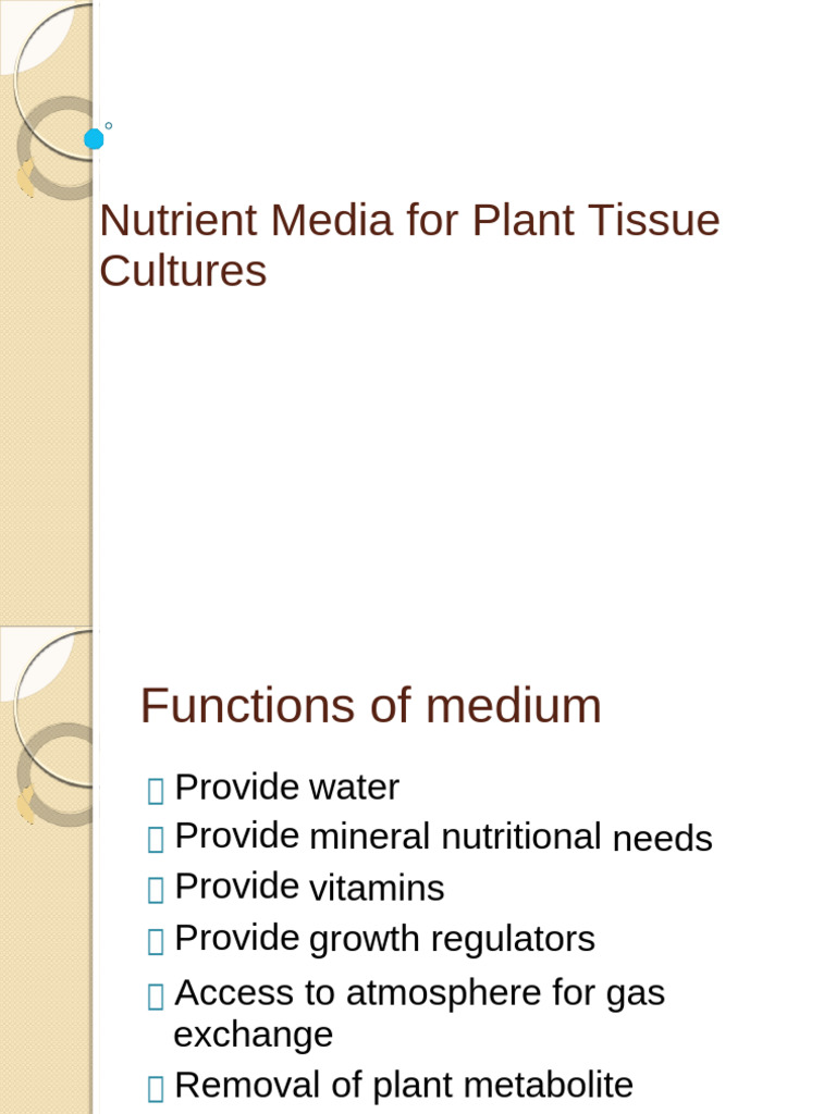 5 Tissue Culture Nutrient Media | PDF