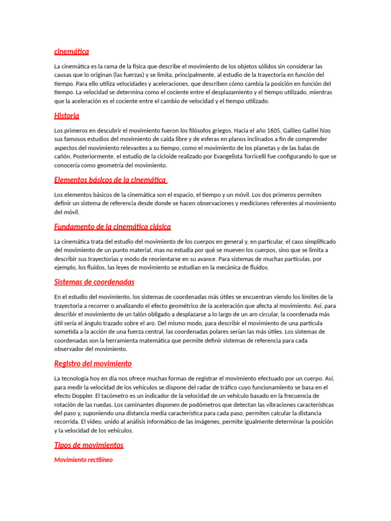 Cinemática 2024 | PDF