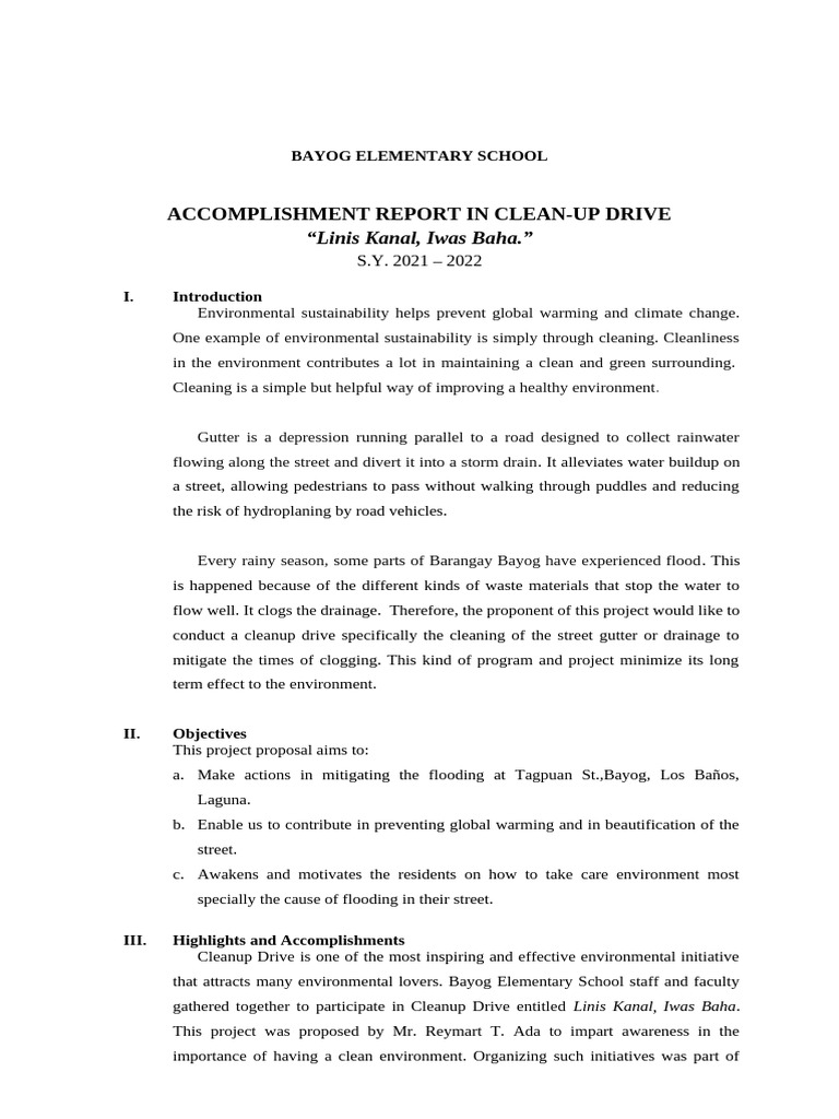 Accomplishment Report Project Proposal | PDF