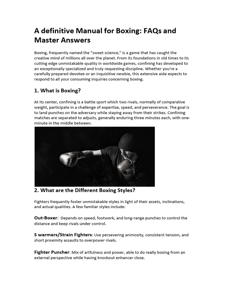 Comprehensive Boxing Manual Guide | PDF