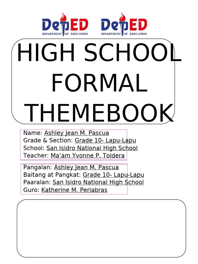 High School Formal Themebook | PDF