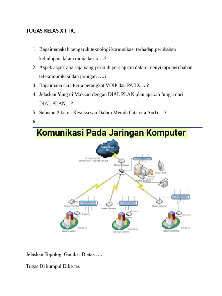 Tugas Kelas Xii TKJ | PDF