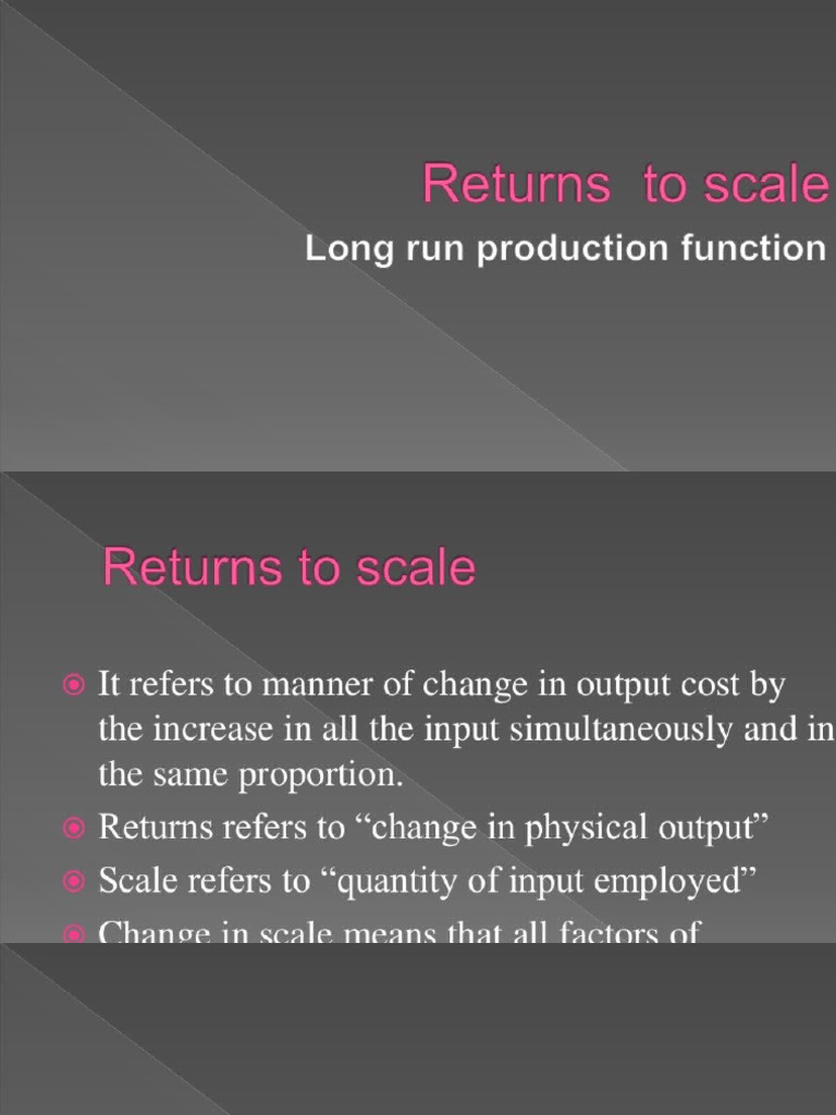Returns To Scale | PDF