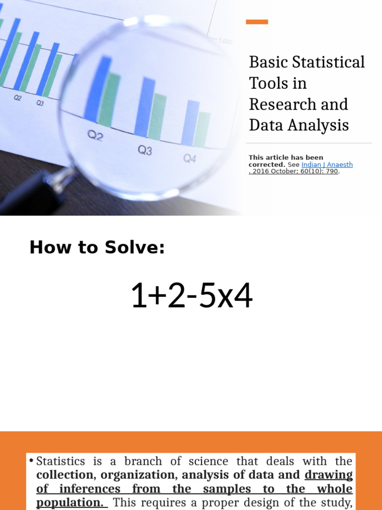 Statistical Analysis Methods That Take Data To | PDF
