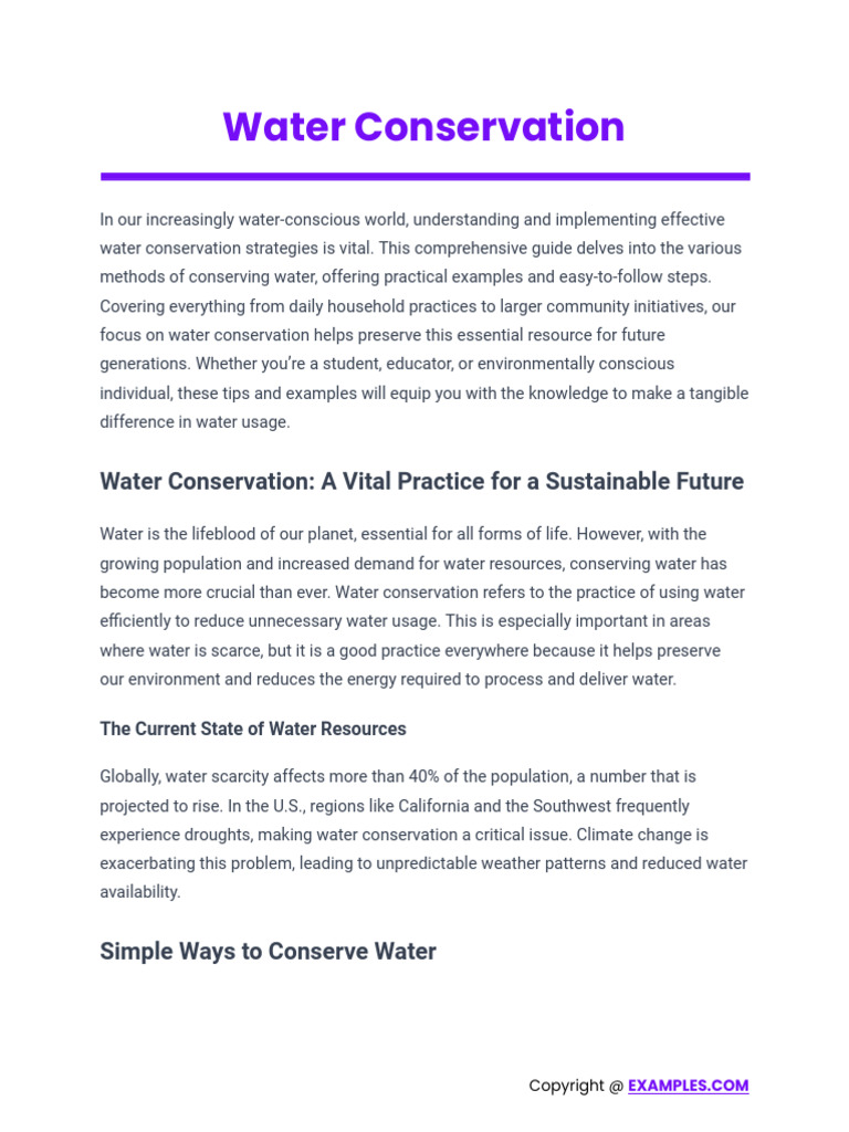 Water Conservation | PDF