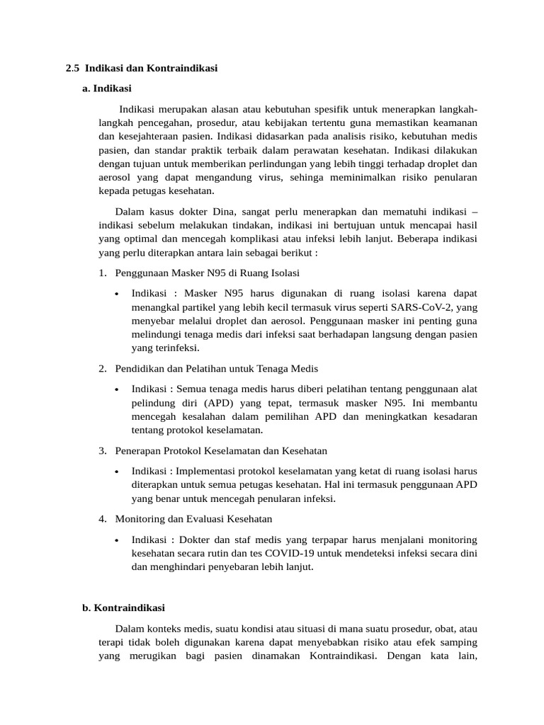 2 5 Indikasi Dan Kontraindikasi A. Indikasi | PDF