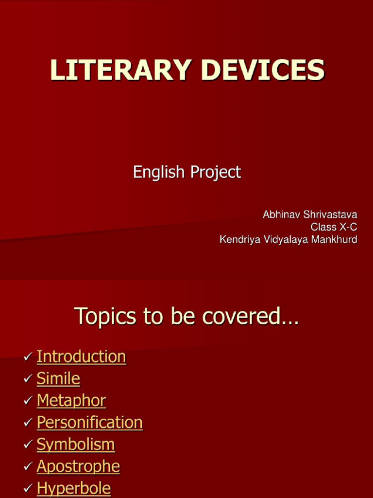 Literary Devices | PDF