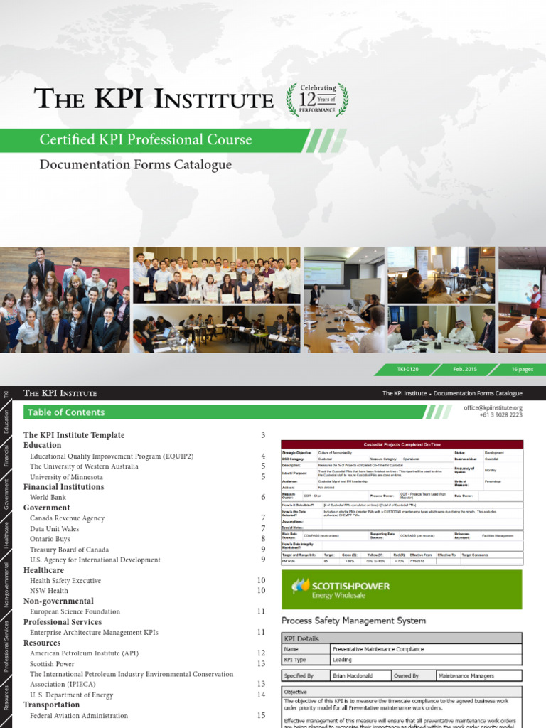 C-KPI Documentation Forms Catalogue | PDF