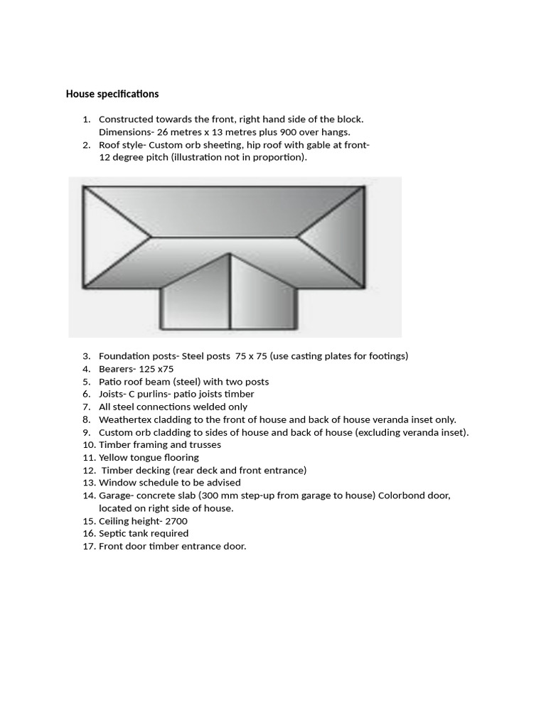 House Specifications | PDF