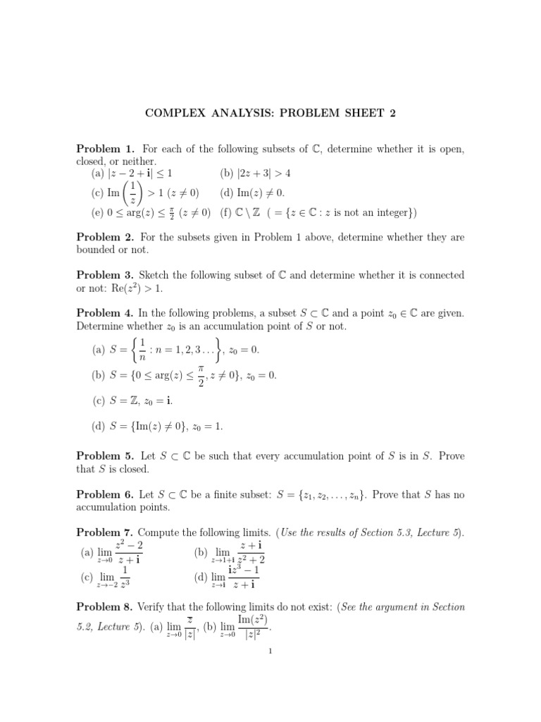 Problem Sheet 2 | PDF