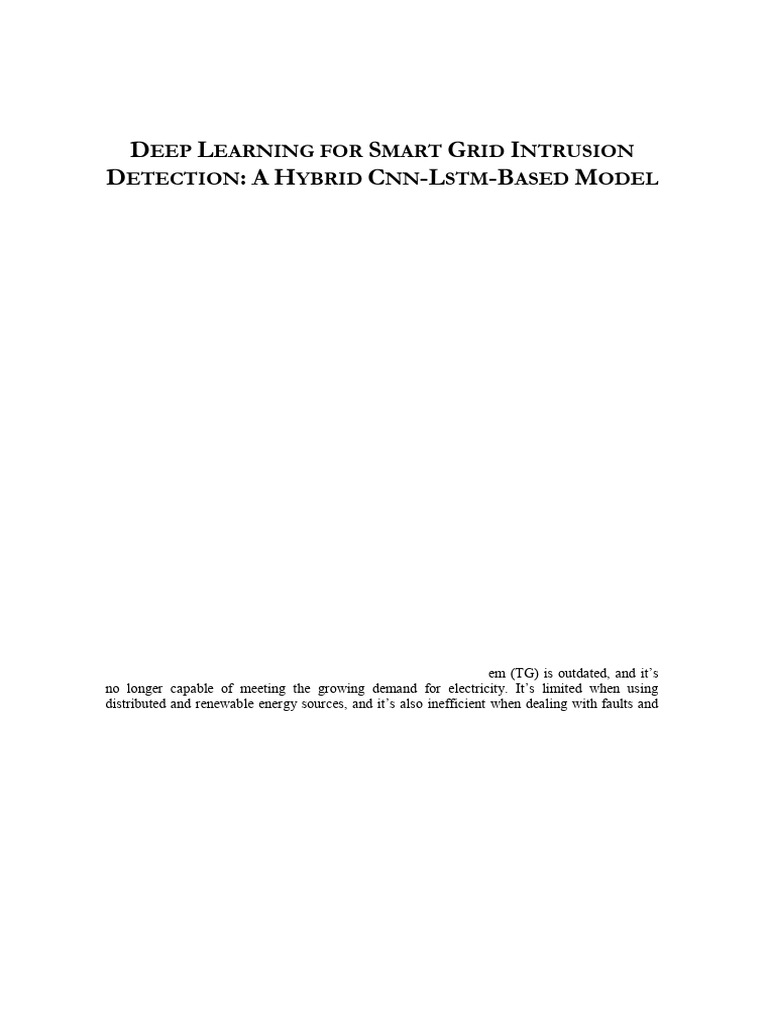 Deep Learning For Smart Grid Intrusion Detection: A Hybrid CNN-LSTM-Based Model | PDF ...