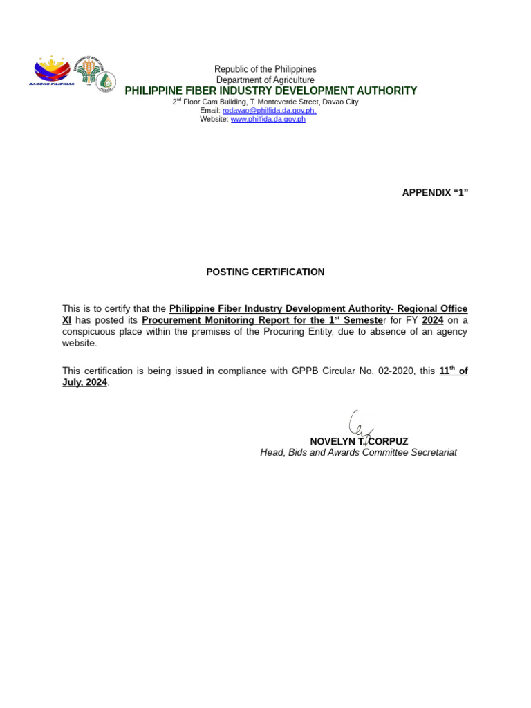 Posting Certification | PDF