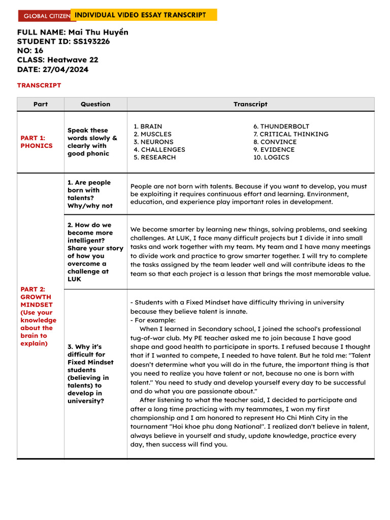Check 2 Transcript | PDF