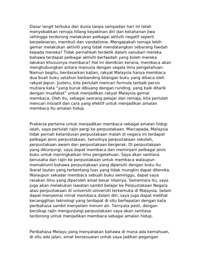 Usaha Memupuk Amalan Membaca Pdf