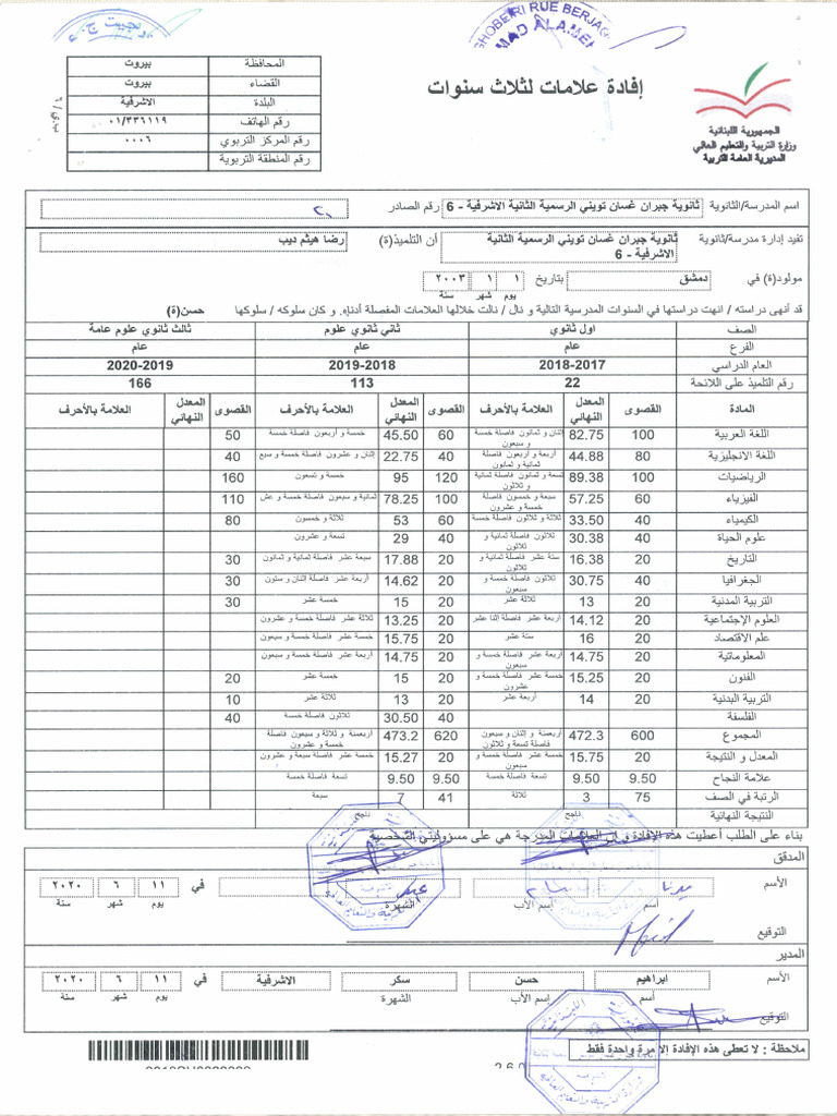 Grades in Arabic | PDF